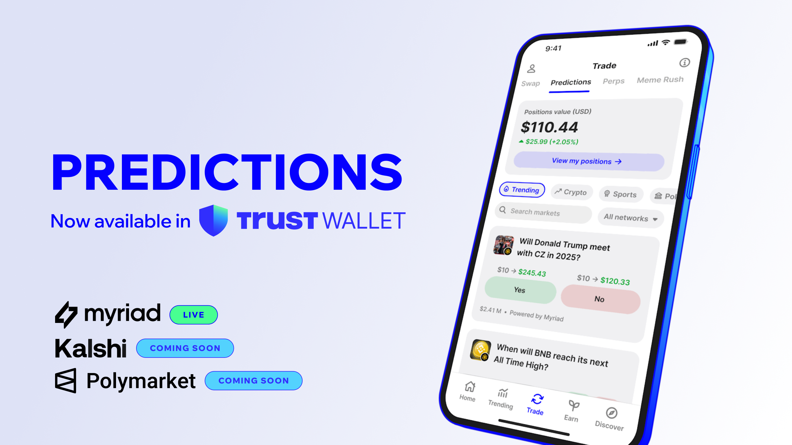 Introducing Predictions in Trust Wallet: Earn On Real-World Outcomes | Trust